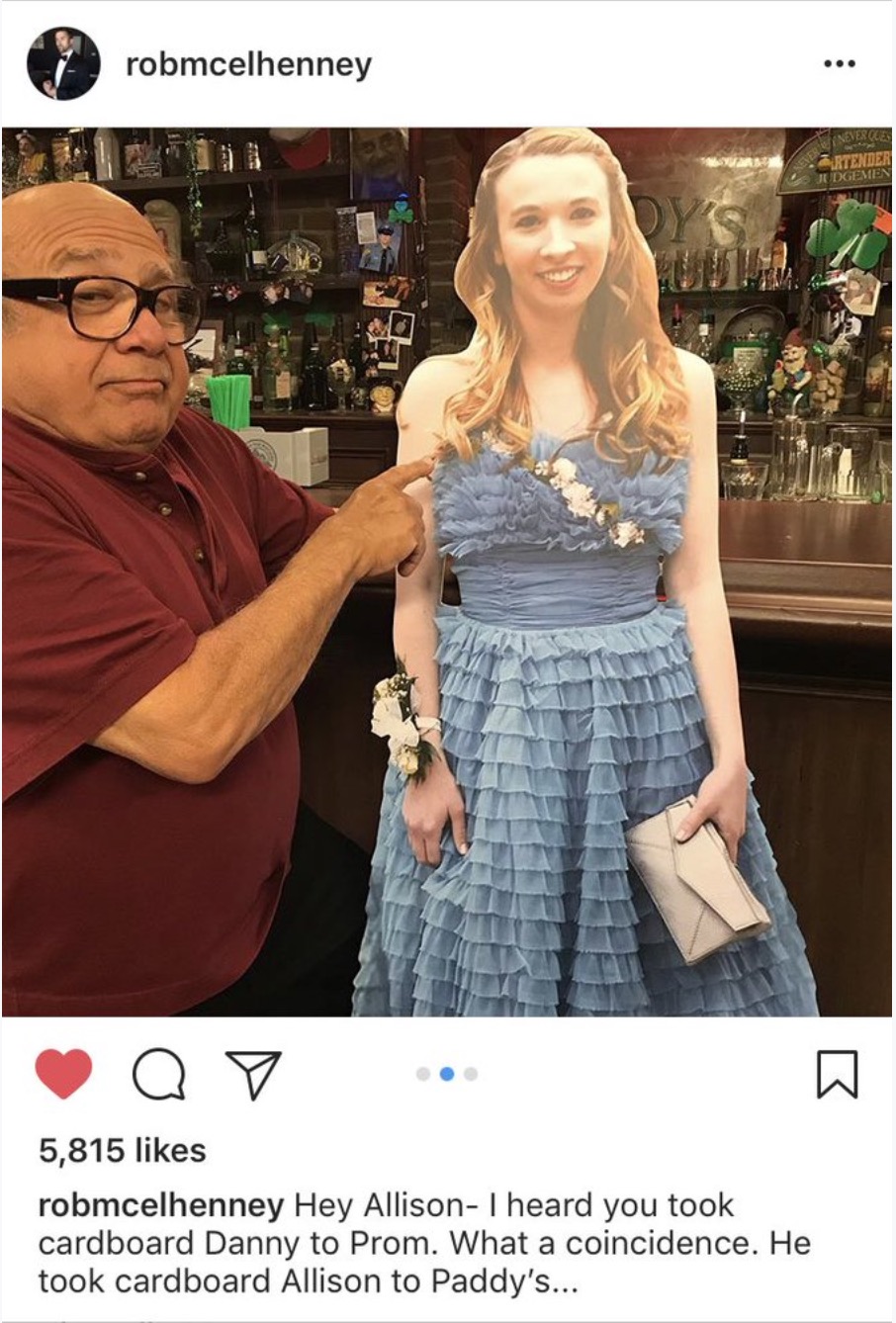 Girl Takes Cardboard Cutout Of Danny DeVito To Prom