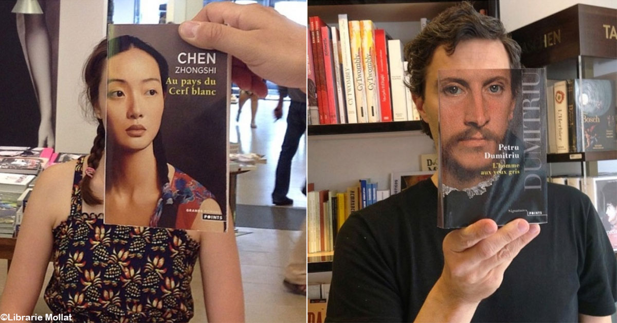 Bookstore Takes Photos of Customers with Seamlessly Matching Book Covers