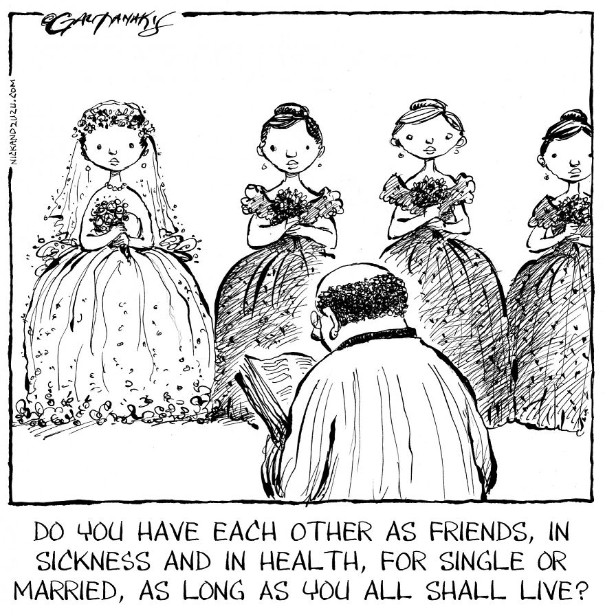 15 Uncomfortable Cartoons About Weddings That Are Too True