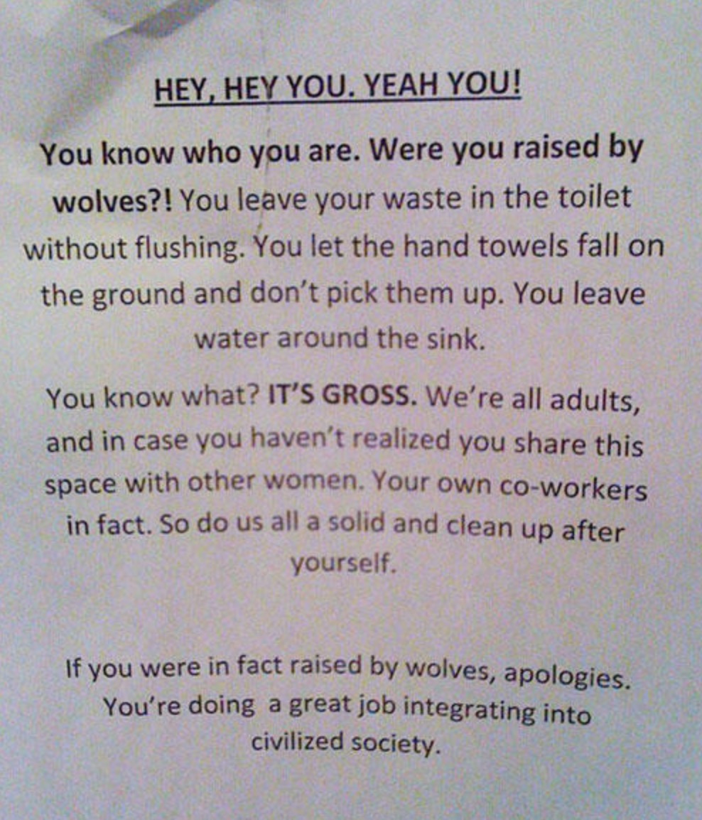 15 Bathroom Notes That Are Way Too Funny