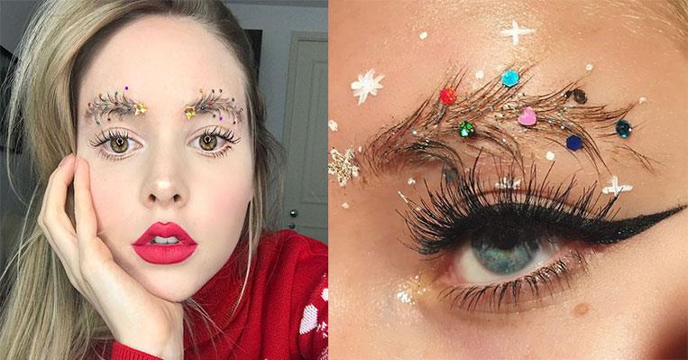Get Into The Holiday Spirit By Turning Your Eyebrows Into Christmas Trees